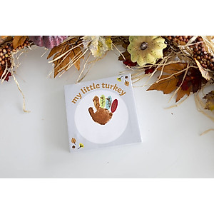 Kate & Milo My Little Turkey Canvas, DIY Handprint Keepsake Art, Thanksgiving Décor, Perfect for Baby Girl or Boys First Holiday Season, Baby Fall Decor