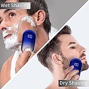 Electric Razor for Men, IEVEI 2023 Upgrade Mini Portable Electric Shaver Wet and Dry Mens Razor USB Rechargeable, Easy One-Button Use for Home, Car, Travel (Blue)