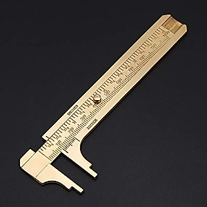 Kadimendium Vernier Caliper Double Scale Brass Sliding Gauge High Precision Measurement Fine Adjustment Ruler Measuring Tool Scales(100mm)