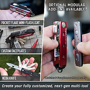 Keyport Pivot 2.0 - Premium Key Organizer Keychain w/Key Ring for Auto Fob + Lost & Found | Smart Key Chain for Men | Modern Car Key Holder + EDC Tools | Compact Minimalist Key Case | Aluminum (Red)