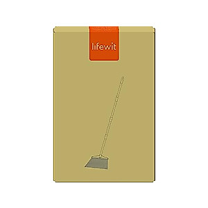 Lifewit Outdoor/Indoor Broom Heavy Duty, Commercial Broom with 53" Extendable Long Handle, Household Angle Corner Brooms for Patio, Garage, Deck, Lobby, Courtyard Sweeping, Orange