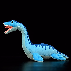 ZHONGXIN MADE Simulation Plesiosaurus Dinosaur Stuffed Plush Toy- 16inch Blue Dinosaur Tyrannosaurus Rex Plushie, Figurines Stuffed Model Toys Soft,Gifts for Kids (Plesiosaurus)