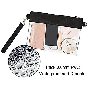 Clear Crossbody Purse Bag, Stadium Approved Gym Clear Messenger HandBag with Removable Shoulder Strap for Women