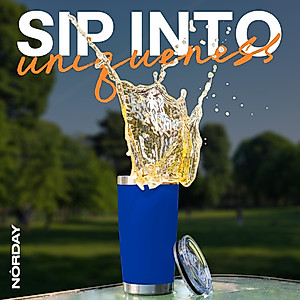 NORDAY | Tumbler Cup with Lid - 20oz - Blue | Vacuum Insulated Tumbler - Travel Tumbler - Stainless Steel Tumblers - Double Wall Coffee Tumbler - Keeps Temperature up to 24hr - Anti Spill Lids