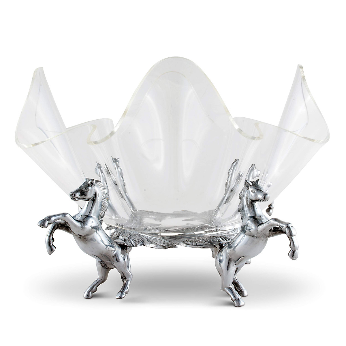 Arthur Court Designs Aluminum Metal Horse Stand with Acrylic Serving Bowl Diameter: 11 inch Tall: 9 inch
