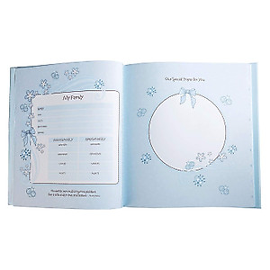 Christian Art Gifts Boy Baby Book of Memories Blue Keepsake Photo Album Our Baby Boy Memory Book Baby Book with Bible Verses, The First Year