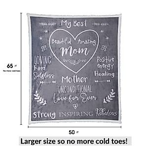 Blanket - Mom Blanket from Daughter for Mom - Extra Soft Fleece Sherpa Throw Blanket from Son (Gray, Sherpa Fleece)