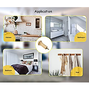 KUMGROT 10pcs Coat Wall Hooks Wood Mushroom Hook Heavy Duty Robe Hook Decorative Wall Hooks Coat Pegs Hooks for Hanging Hat Towels Clothes 5.2cm/2 Inch