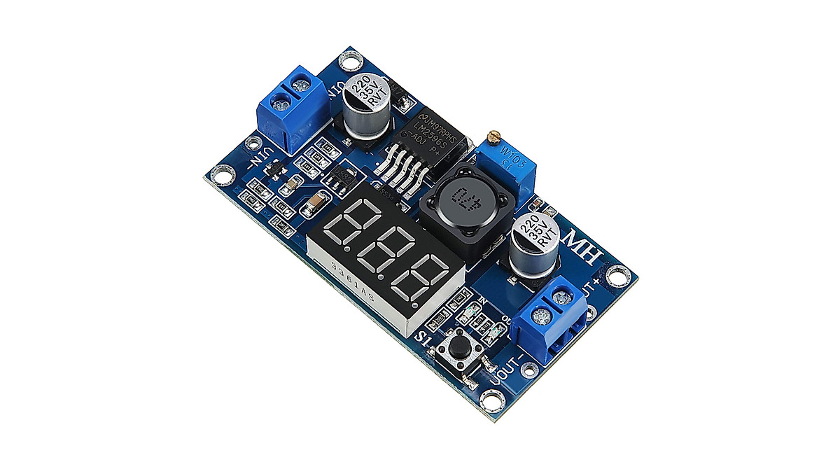 Adjustable LM2596S Buck Converter Module with Voltmeter
