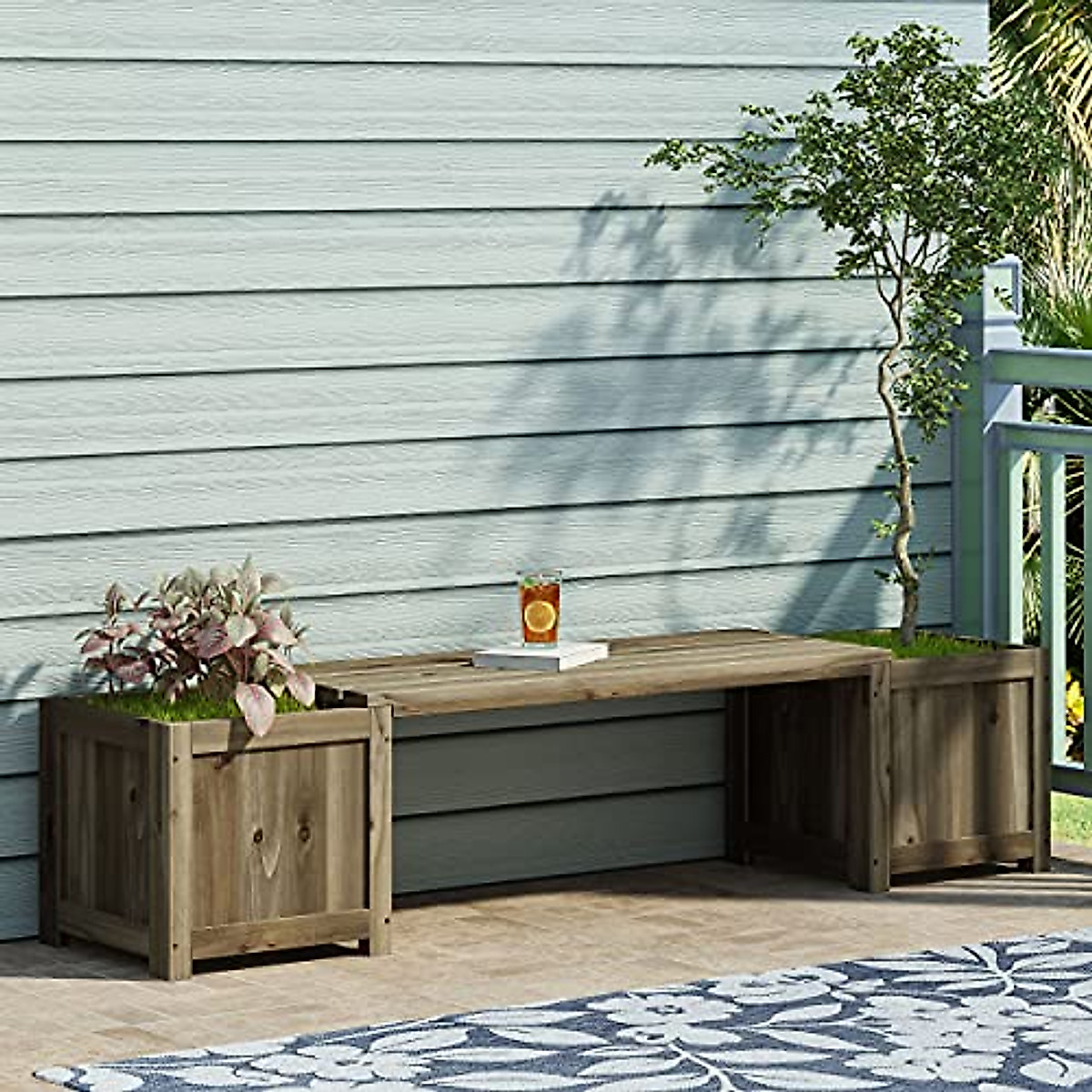 Christopher Knight Home Elina Planter Bench, Gray