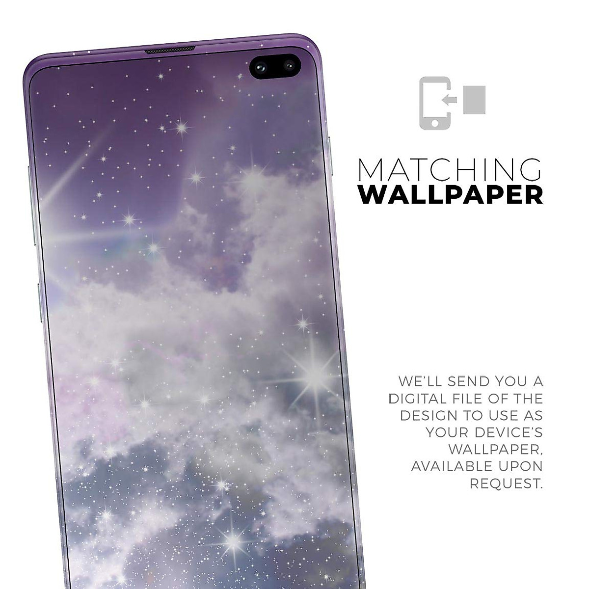 DesignSkinz Sparkly Space Protective Vinyl Decal Wrap Skin Cover Compatible with The Samsung Galaxy S20 (Screen Trim & Back Glass Skin)