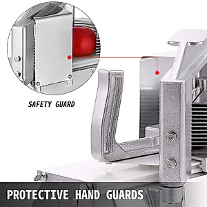 VEVOR Commercial Tomato Slicer, 3/16-Inch Tomato Cutter Vegetable Slicer, Manual Tomato Cutter with Built-in Cutting Board, Stainless Steel Blades for Restaurant or Home Use