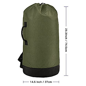 Army Green Backpack Laundry Bag Heavy Duty Extra Large Laundry Bag Resistant Dirty Travel Organizer Bag with Handles and Straps for College, Travel, Laundromat, Apartment 14.5 x 29.3 in 21013558