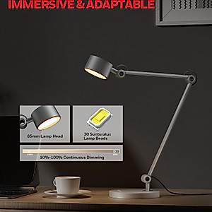 Honeywell Desk Lamp Home Office - Natural Light Adjustable Dimmable Touch LED Full Metal Efficient Table Lighting for Bedroom Read Study Work HWT-01A