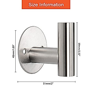 HarJue Bath Towel Hooks, 304 Stainless Steel Robe Towel Hooks Heavy-Duty Waterproof Rustproof Coat Hook for Bathroom and Kitchen- Wall Mounted and Self-Adhesive Installation, 5 Pack (Brushed Nickel)