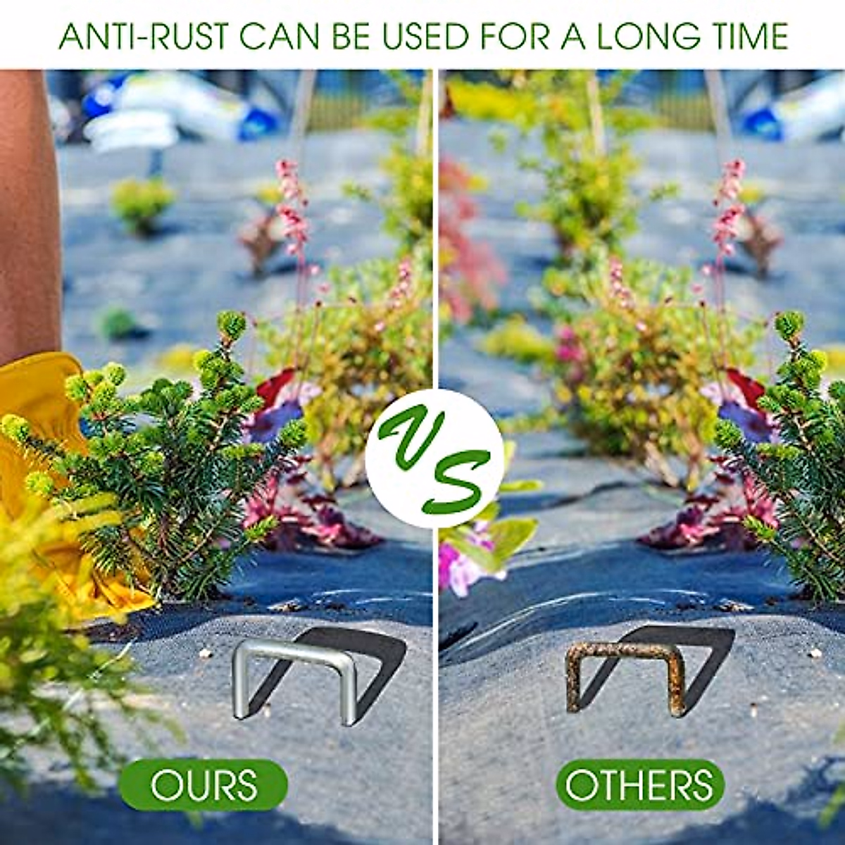 12 Inch Garden Landscape Staples Stakes, 25 Pcs Galvanized Garden Stakes Heavy Duty Metal Ground Stakes for Securing Lawn Fabric