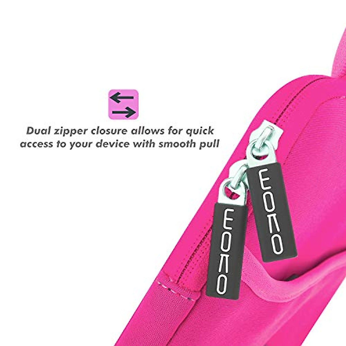 MoKo 8-10.1 Inch Kids Tablet Sleeve, Neoprene Zipper Carrying Case Bag Fits iPad Pro 11", iPad 10.2, Tablet with Accessory Pocket - Magenta