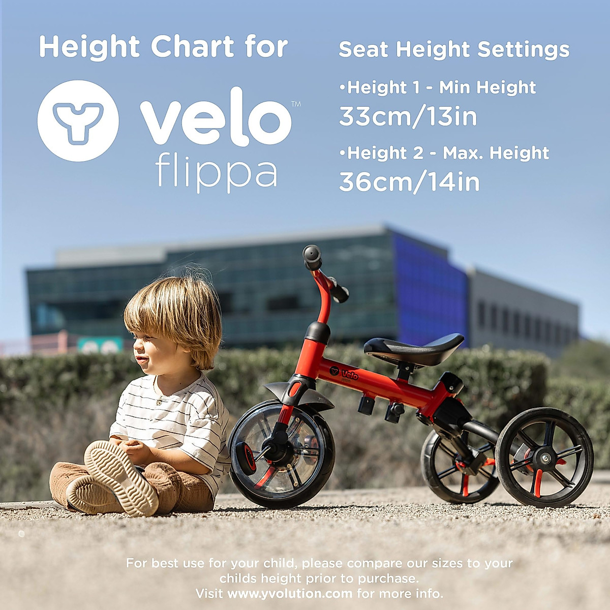 Yvolution 3 in 1 Flippa Toddler Trike, For Boys and Girls 2 to 5 Years Old, Convertible Push Tricycle, Balance Bike, With Footrest and Parent Steering, Adjustable Seat and Handlebars, Max Weight 55lbs