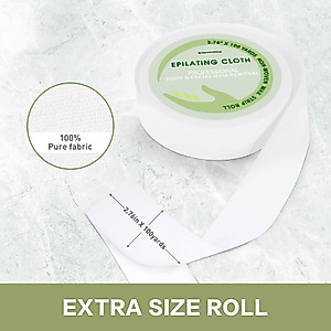 NonwovenEco Wax Strips for Facial & Body Hair Removal, Skin care Epilation, Nonwoven Fabric for Sugaring, Durable Large Roll (2.76in X 100YD)