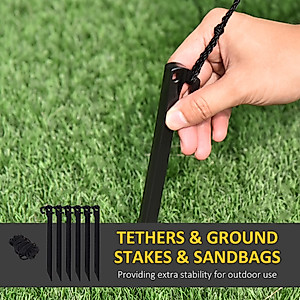 HOMCOM 6' Christmas Inflatables Outdoor Decorations Snowman with Penguins, Blow-Up Yard Christmas Decor with LED Rotating Colorful Light