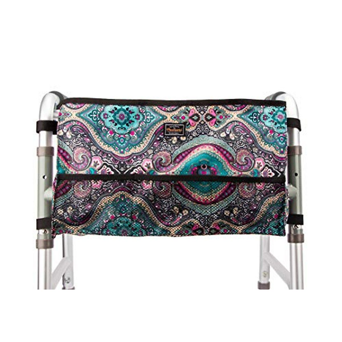 Walker Bag Wheelchair Accessories by Pacmaxi, Walker Accessory Tote Pocket for Walkers Rollators Wheelchairs, Multiple Pockets, Carabiner Clip (Blue)