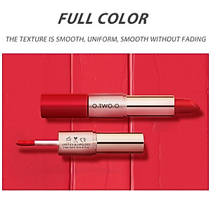 KUAILEGO ROSE GOLD 2 In 1 Matte Lipstick & Liquid Lipstick, Matte Finish, Nude, Full Color Lipstick, Long Lasting Waterproof Velvet Lip Gloss (04)
