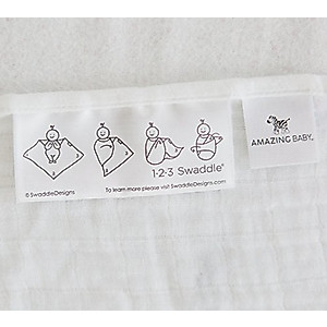 Amazing Baby - Sensory Muslin Swaddle Blanket, Premium Cotton, Zebra, Black and White for Baby Visual Development