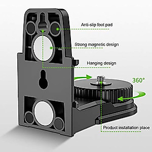 L-shape Laser Level Adapter, Multifunctional Magnetic Pivoting Base, 360 Degree Adjustable, Support with 1/4" and 5/8" thread
