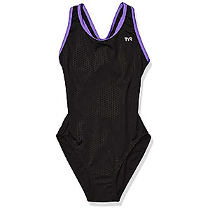 TYR womens Hexa Maxfit Swimsuit, Blk/Purple, 36 US