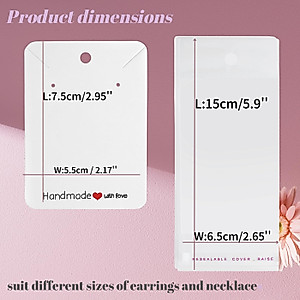 XIANNVXI Earring Cards 100Pcs Earring Display Card for Selling,with Packaging Bags for Earrings Necklace Jewelry Holder Cards -White Earring Card(2''W-3''L)