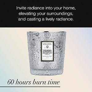 Voluspa Yashioka Gardenia, Classic Boxed Candle, 9 Ounce, 60 Hour Burn Time, All Natural Wicks and Coconut Wax for Clean Burning, Vegan, Poured in The USA