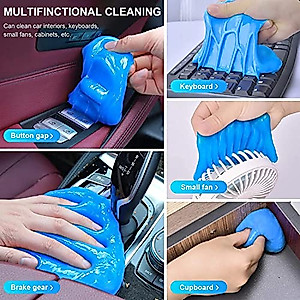 MKKENLEY Universal Dust Cleaning Gel for Detailing Car interiors, Air Vents, Electronics, Laptop, Keyboard,Printers, Electric Fans & More .Super Clean Soft Rubber Glue for Dust Removal Mud | Blue |