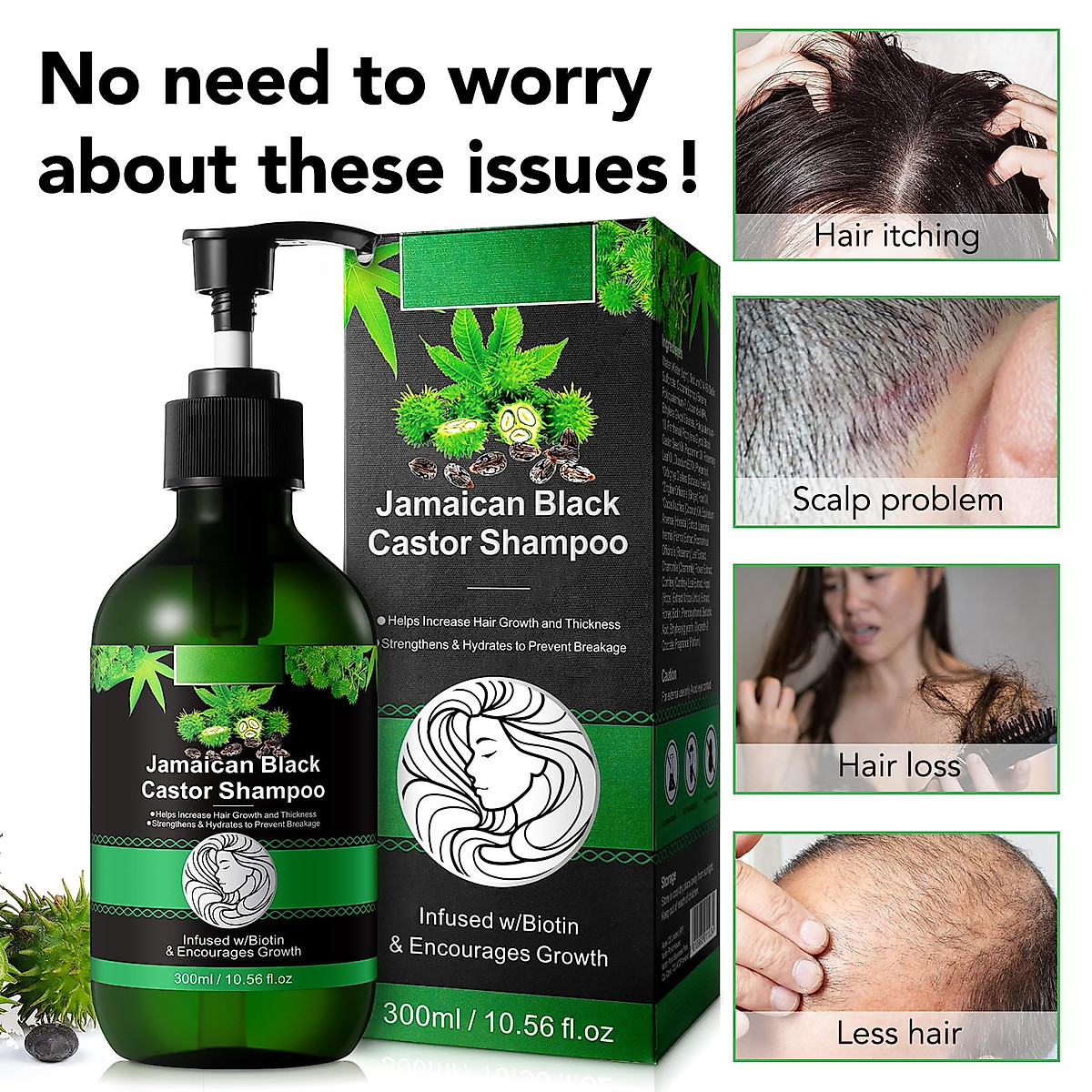 Jamaican Black Castor Shampoo and Conditioner Set,Castor Oil Shampoo and Conditioner for Hair Growth,Shampoo and Conditioner for Women Hair Loss,With Rosemary,Biotin,Coconut Oil,21Fl Oz