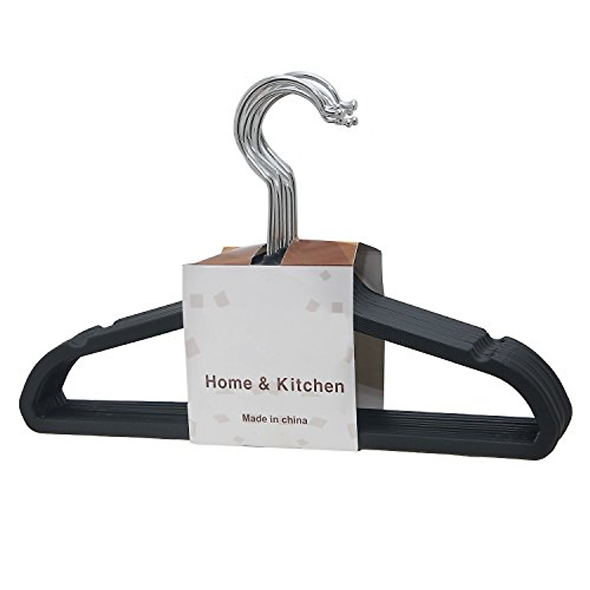 BriaUSA Kids Baby Clothes Hangers Black Steel Hooks –Ultra Slim, Sturdy Saves You Extra Space – Set of 10