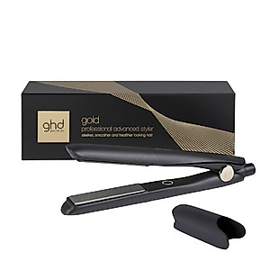 ghd Gold Styler ― 1" Flat Iron Hair Straightener, Professional Ceramic Hair Straightening Styling Tool for Stronger Hair & More Color Protection ― Black
