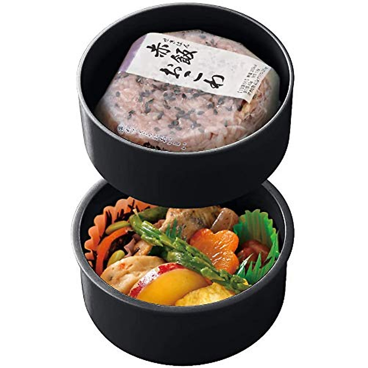 Skater Kiki's Delivery Service 2 Tier Round Bento Lunch Box with Folk (17oz) - Authentic Japanese Design - Microwave Safe - Black