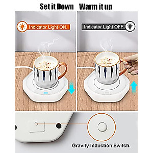 Demasone Coffee Warmer, Coffee Mug Warmer with Smart Sensor Switch, Coffee Cup Warmer for Desk，Thermostatic Electric Mug Warmer for Heating Coffee, Beverage, Milk, Tea, White