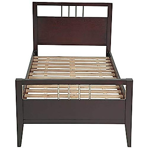 BOWERY HILL Modern Contemporary King Solid Wood Panel Platform Bed in Chocolate