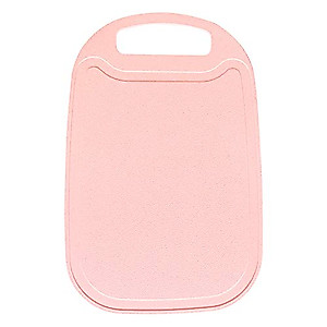 Cutting Board for Kitchen, Eco Wheat Straw Chopping Boards with Juice Grooves and Easy Grip Handle, Dishwasher Safe,Non Scratch (pink)