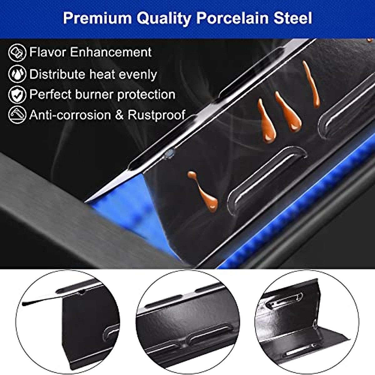 Aibabcue Grill Replacement Parts for Kenmore 146.34611410, 146.23678310, 146.47223610, 146.46372610 Gas Grill, Heat Plate Shield, Grill Burner, Carryover Tube, Igniter for Kenmore Grill 146.16198211