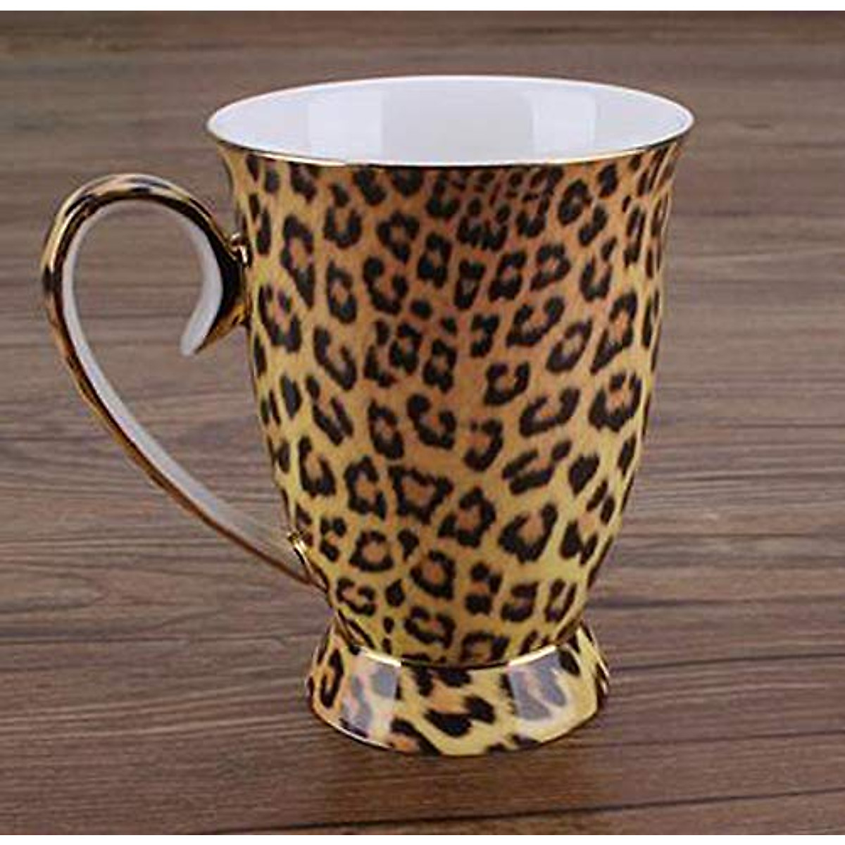 YBK Tech Novelty Porcelain Tea Cup, 9oz Coffee Cup for Home Kitchen Office (Leopard Print)