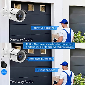 [2-Antenna Signal Enhance & 100 ft Super Night Vision] Outdoor Wireless Security Camera System, WiFi Surveillance Video Camera System, 4pcs 3.0MP IP Cameras, 5MP 8-Channel Wireless NVR