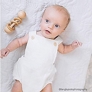 LOPJGH Newborn Baby Summer Romper Unisex Solid Color Button Jumpsuit Sleeveless Backless Overalls Outfits 1Pcs (12-18 Months, Khaki)