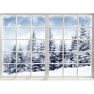 7x5ft Winter Wonderland Forest Scene Backdrop for Photography Christmas Party Decoration