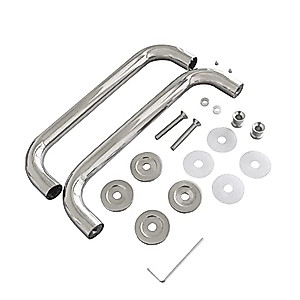 CKB 8" Back to Back Pull Shower Door Handle Compatible with 1/4" to 1/2" Thickness Glass Door for Frameless Shower Doors, Polished Steel with 304 Stainless Steel…