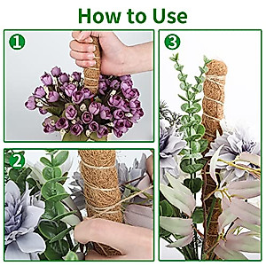 Galiejar Moss Pole,27'' Bendable Moss Pole for Plants Monstera,Plant Stakes Plant Support Monstera Pole Moss Poles for Climbing Plants (2PC)