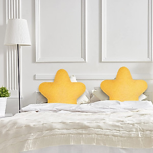 2 Pcs 15.7 Inch Star Pillow Plush Star Throw Pillow Cute Pillows Aesthetic Star Throw Stuffed Cushion Decorative Toy Gift Room Decor for Boys Girls Bedroom Sofa Chair (Yellow)