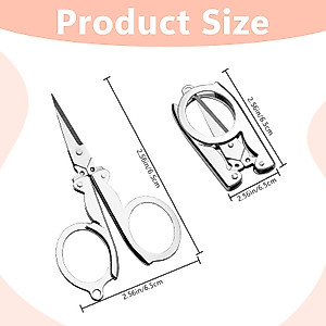 PDCTACST Small Folding Scissors, 4 PCS Mini Stainless Steel Foldable Scissor, Portable Travel Cutter Pocket Craft Scissors for School Classroom Home Camping Sewing Paper Cutting DIY Fabric Project