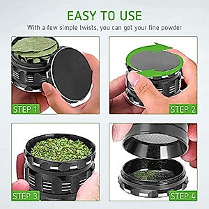 2.5" Spice Grinder, with 4 Layers, Sharp Theeth, Large Capacity, Tool for Kitchen