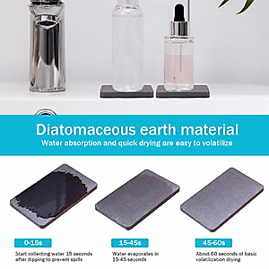 Set of 5 Water Absorbent Diatomite Coasters, Diatomaceous Earth Kitchen Soap Dish, Water Absorbing Stone for Hand Soaps & Cups & Drinks Bottles & Plants and Cosmetic Bottles